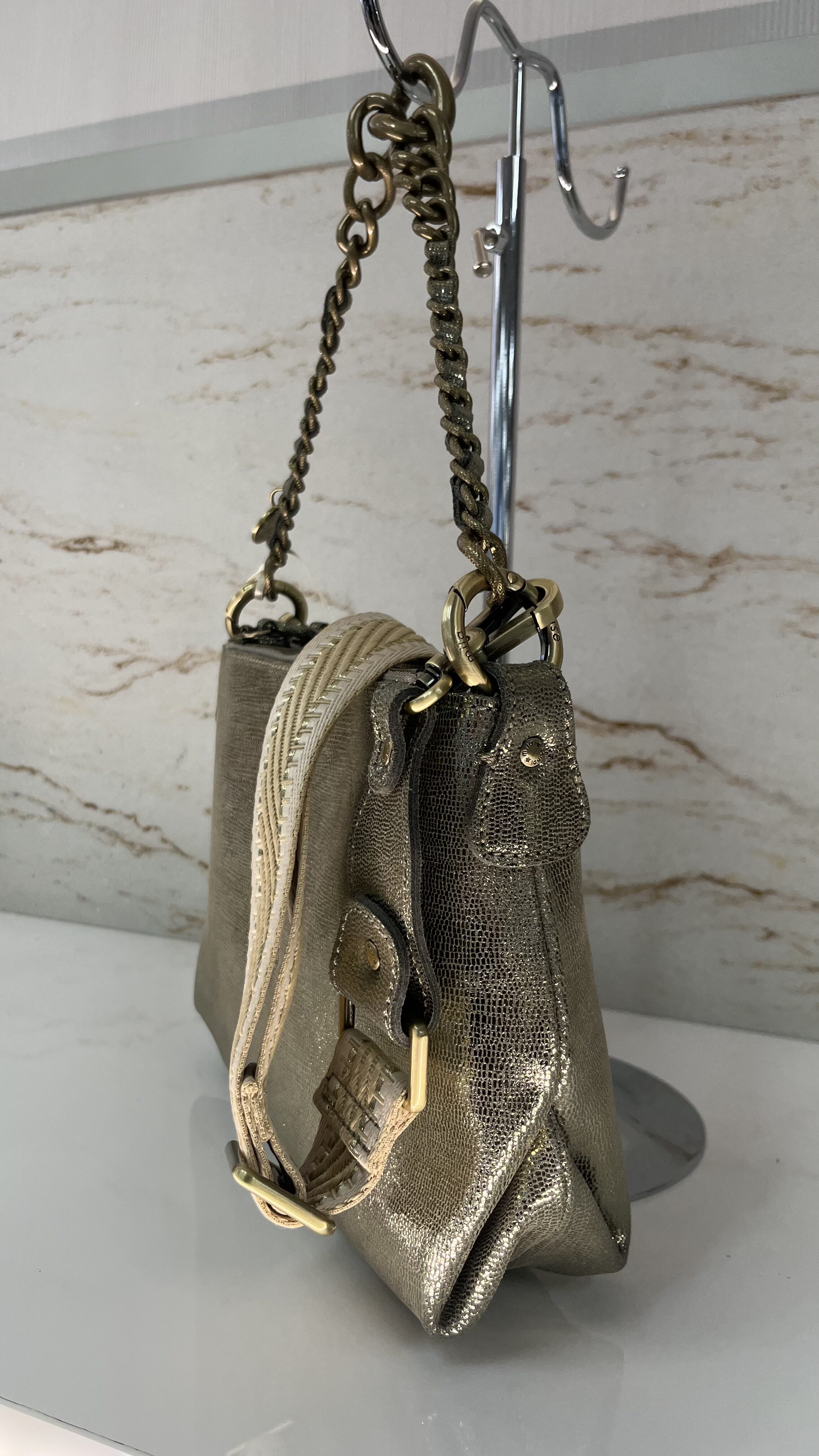 Sac bandoulière Noeli XS RX Mila Louise en cuir oyster
